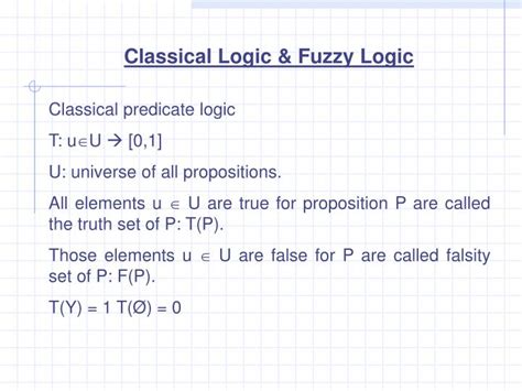 PPT Classical Logic Fuzzy Logic PowerPoint Presentation Free Download ID