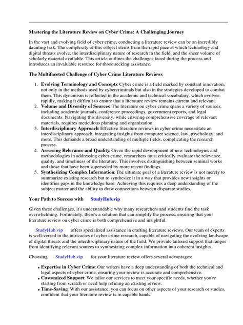 Literature Review Cyber Crime Pdf