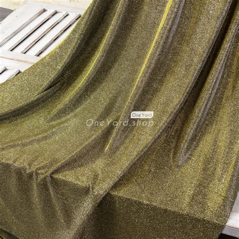 Shimmering Ginger Yellow Stretch Metallic Lurex Fabric Oneyard