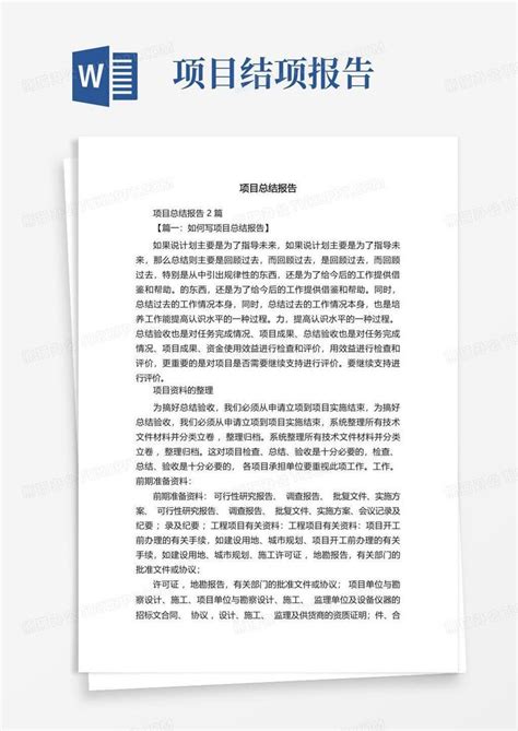 项目总结报告2篇word模板下载 编号qgmwarwy 熊猫办公