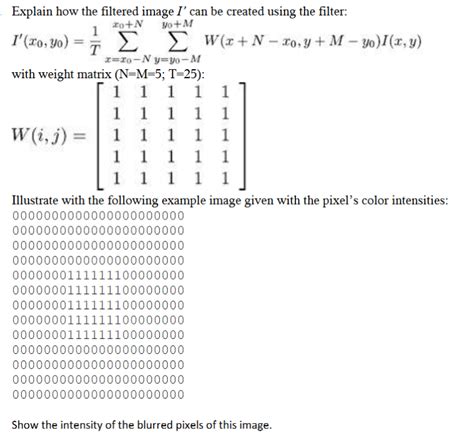 Explain How The Filtered Image I Can Be Created Chegg