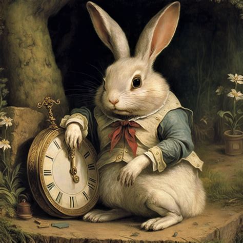 Alice In Wonderland Rabbit Clock Drawings