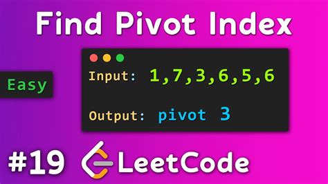 Find Pivot Index Çözümü Leetcode Algoritma Çözümleri 19 Youtube