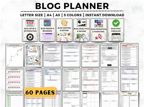 Blog Planner Blog Post Outline Blog Planning Content Strategy Blog Website Branding Blog