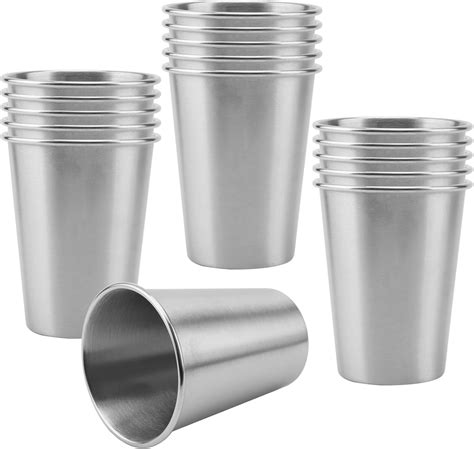 Hoigon 16 Pack 12oz Stainless Steel Cups Shatterproof