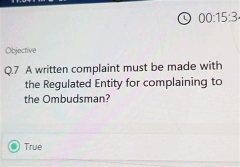 00153 Objective Q 7 A Written Complaint Must StudyX