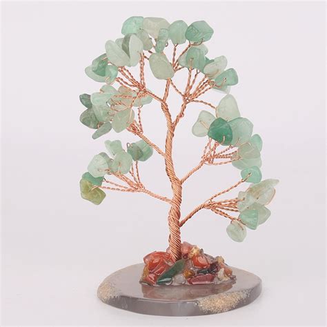 Дърво от полускъпоценни камъни във формата на сърце със 7 чакри Ezgetop® фън шуй кристален