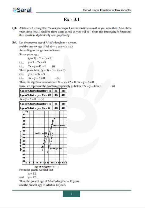 Ncert Solutions For Class 10 Maths Chapter 3 Pair Of Linear Equations In Two Variables