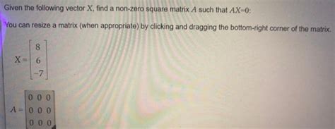 Answered Given The Following Vector X Find A Bartleby