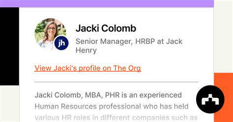Jacki Colomb Senior Manager Hrbp At Jack Henry The Org