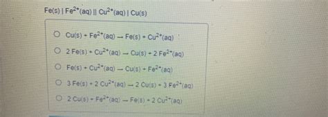 Solved Determine The Redox Reaction Represented By The