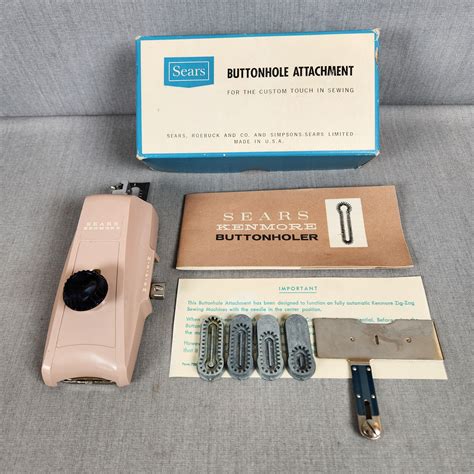 Sears Buttonhole Attachment 1969 Vintage 2060774 Greist Usa Complete Box Instructions Templates