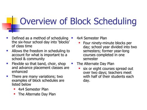 negative effects of block scheduling ppt