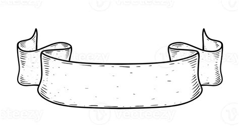 Sketch Illustration Of Banner Ribbon 50976880 Png