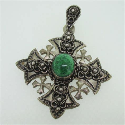 900 Silver Vintage Jerusalem Crusader Cross Pendant For Sale Online EBay