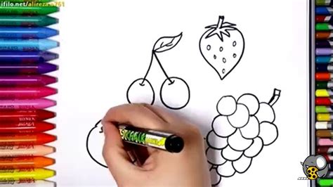💫آموزش نقاشی به کودکان طراحی میوه🍒🍇🍏🍓 فیلو
