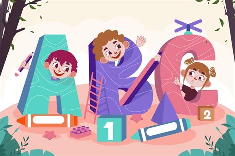 손으로 그린 Abc 배경 무료 벡터