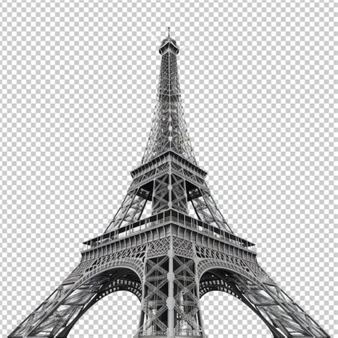 Eiffel Tower Paris Landmark Isolated On Transparent Background Premium AI Generated PSD