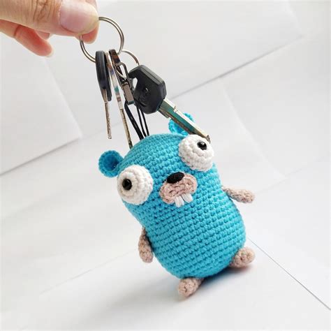 Golang Gopher Plush Toy Go Gopher Key Chain Crochet Gopher Amigurumi