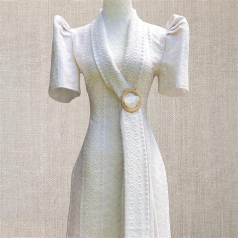 Modern Filipiniana Dress With A Stylish Side Etsy Filipiniana Dress