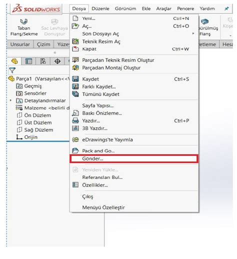 Solidworks “gönder” Komutu Hatası Arex