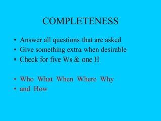 7 Cs Ppt With Excercises PPT