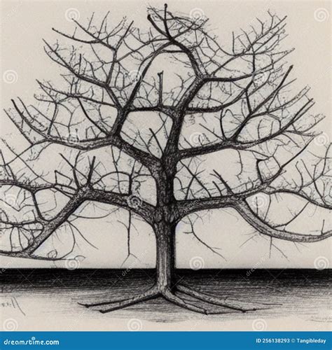 Hand Drawn Symmetry Tree With Fractal Like Pattern Stock Illustration Illustration Of Pattern