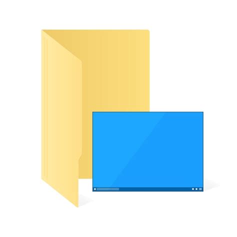Premium Vector File Computer Folder With Desktop Icon Isolated On