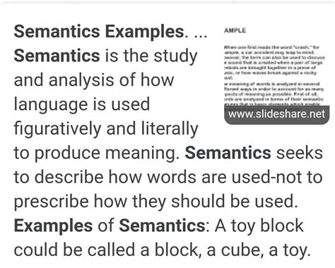 Semantics Examples