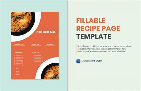 Minimalist Recipe Template In Word Download