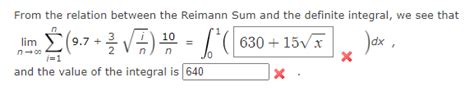 solved from the relation between the reimann sum and the