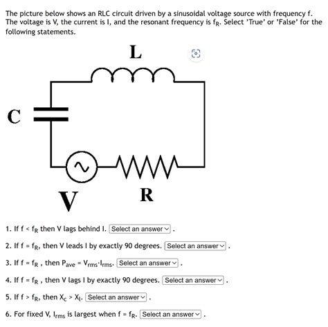 solved the picture below shows an rlc circuit driven by a