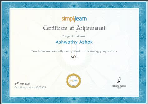 ashwathy ashok on linkedin sqlcertification datawhiz databaseskills