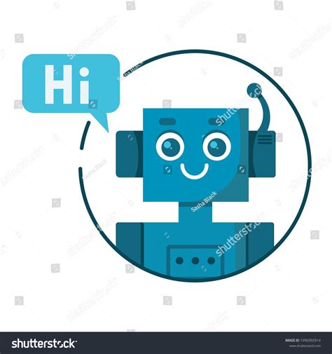 Smiling Cute Robot Chat Bot Speech Stock Vector Royalty Free