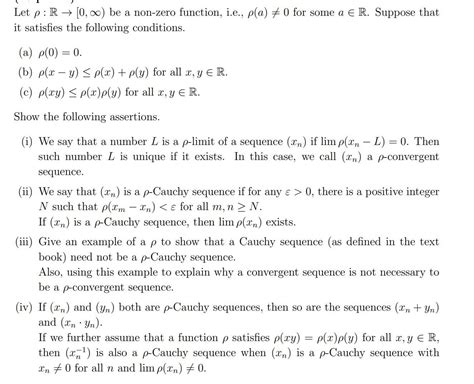 Let ρ R 0 be a non zero function i e ρ a Chegg com