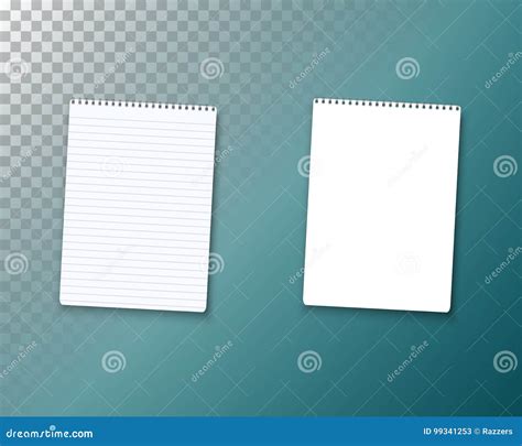 Vector Notepad Set Realistic Vector Empty Notepad Mockup Stock Vector Illustration Of Book
