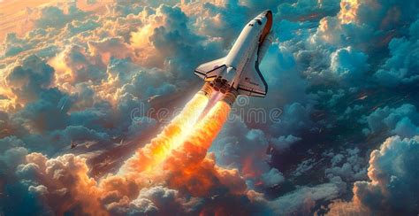 Launching A Nasa Spacecraft Into Space From Earth Rocket Flying To Mars Moon Iss Ai