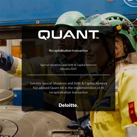 Deloitte Special Situations And Debt And Capital Advisory Has Advised Quant Ab Quant Service In