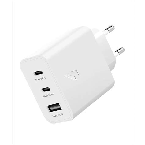 Incarcator Retea 65 W Super Fast Charge 100 240v 1x Usb C 65w 1x Usb C 25w 1x Usb A 15w Isag