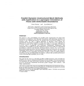 Parallel Dynamic Unstructured Mesh Methods With Application To Lagrangian Simulation Of Flows