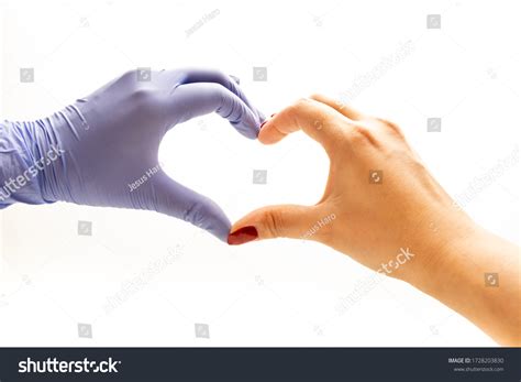 Latex Gloved Hand Naked Hand Making Stock Photo Shutterstock