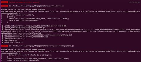 Vuejs Im Getting Error While Building The Project In Vue For Ffmpeg