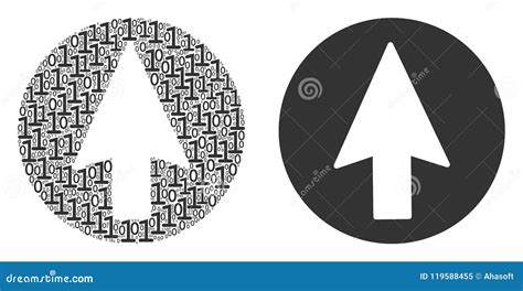 rounded arrow composition of binary digits stock vector illustration