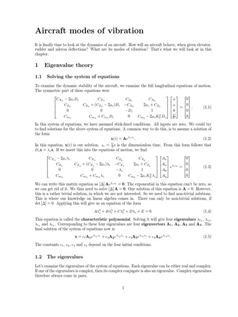 aircraft modes of vibration flight dynamics fixed wing aircraft