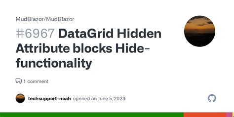 DataGrid Hidden Attribute Blocks Hide Functionality Issue MudBlazor MudBlazor GitHub