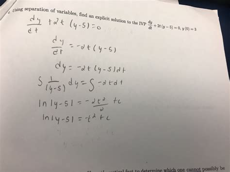 solved separation of variables find an explicit solution to