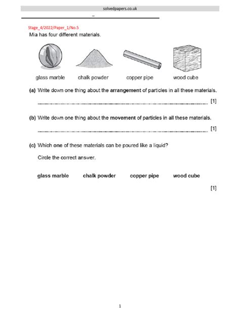 2023 2 Particle Model Solid Liquid Gases Checkpoint Primary Chemistry Progression Stage 4