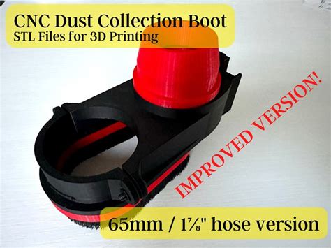 Cnc Dust Boot Ms6525 Digital Stl Files 65mm Body 1 78in Hose 3d