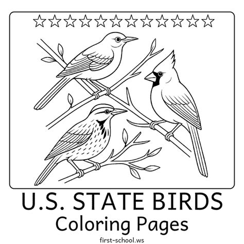 Us State Birds Coloring Pages