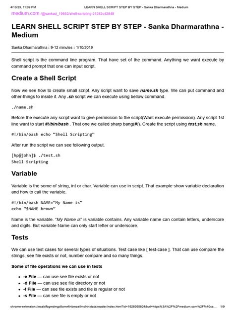 Learn Shell Script Step By Step Sanka Dharmarathna Medium Reader